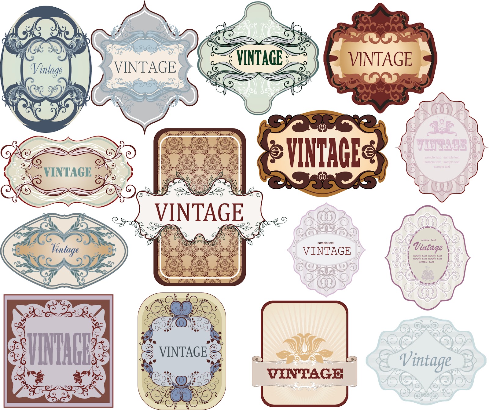 Vector For Designer: Vintage Stickers