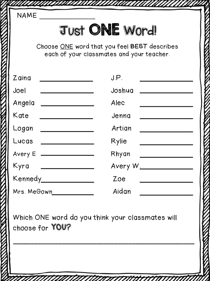 Mrs. MeGown's Second Grade Safari: Just ONE Word UPDATE!