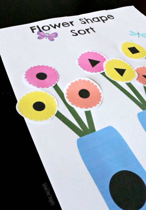 FREE Spring Shapes Matching Worksheet for Toddlers | School Time Snippets