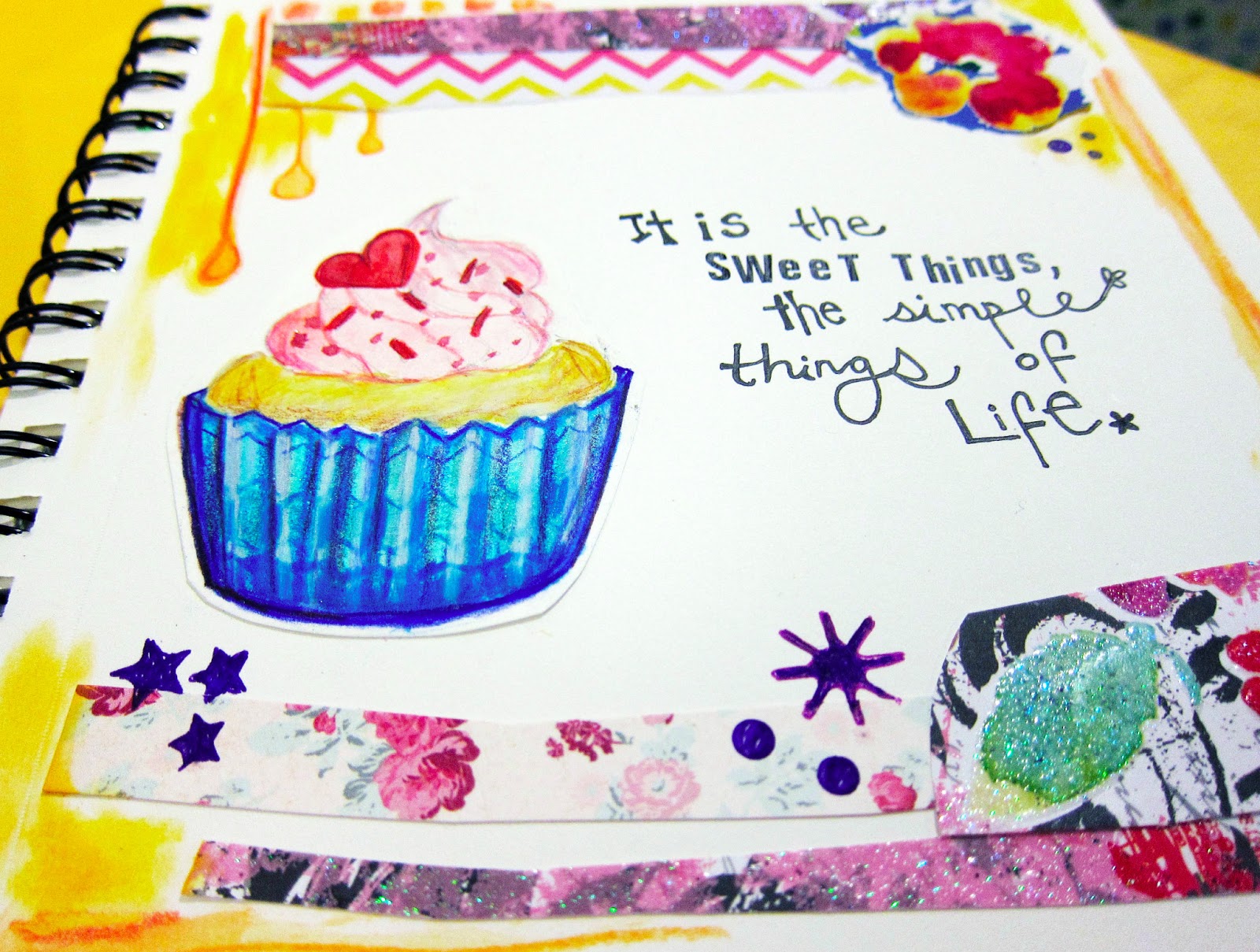 Cupcake Art Journal Page - Marcia Beckett
