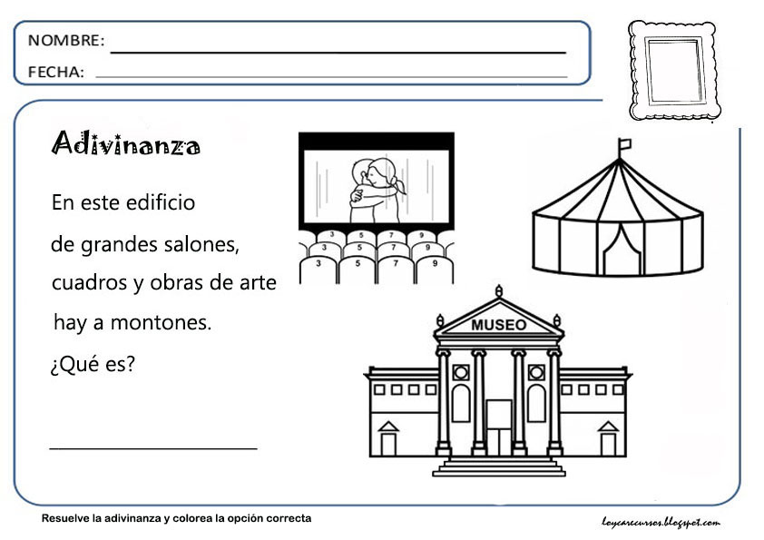 RECURSOS DE EDUCACIÓN INFANTIL: FICHAS PROYECTO MUSEO ( primera parte)