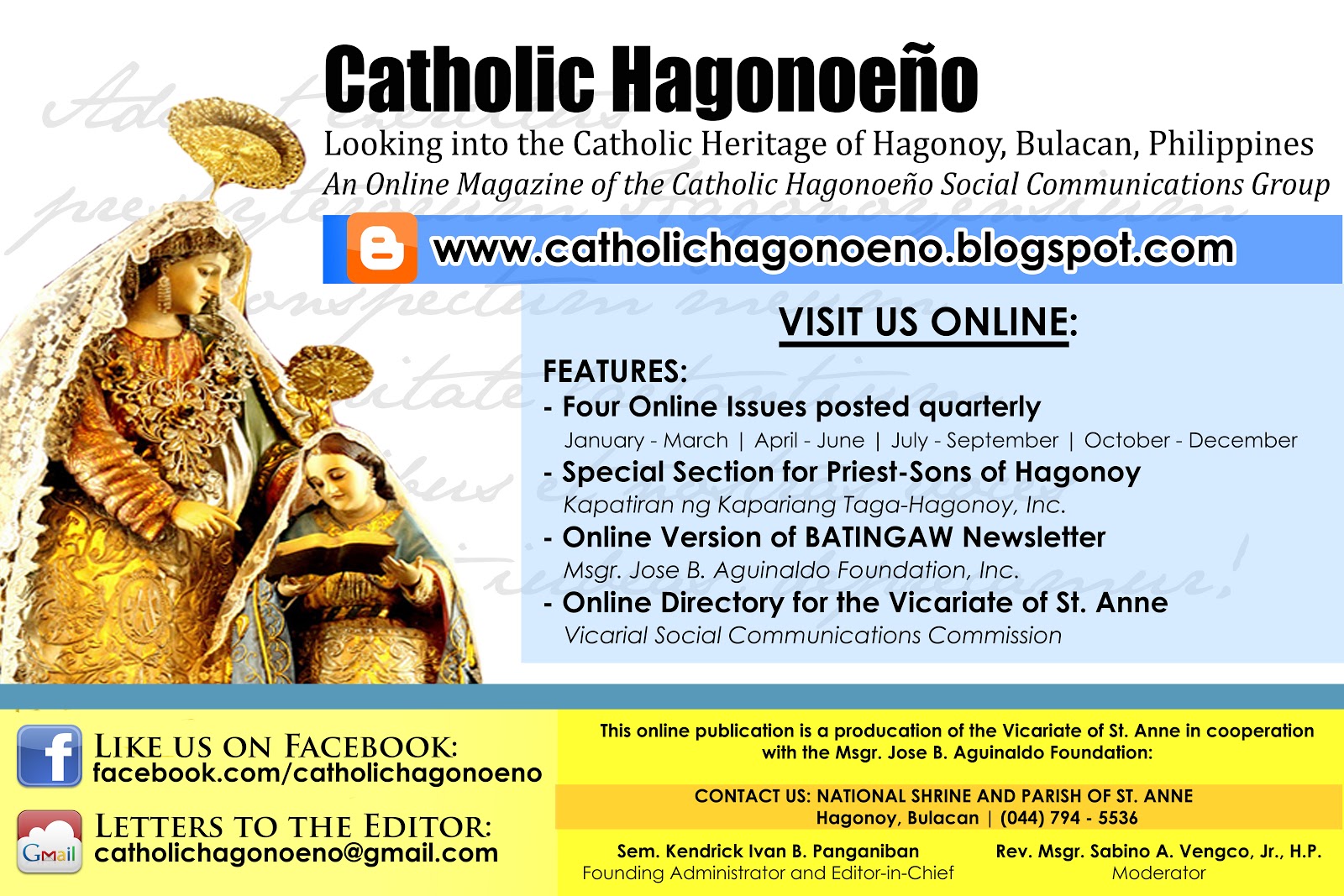 Dambana at Pananampalataya: ADVERTISEMENT: Catholic Hagonoeño: Looking ...