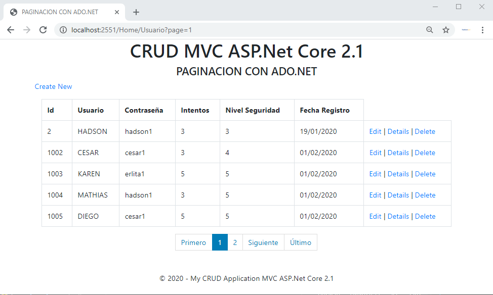 ASP.NET Core - PAGINACIÓN en MVC con C#