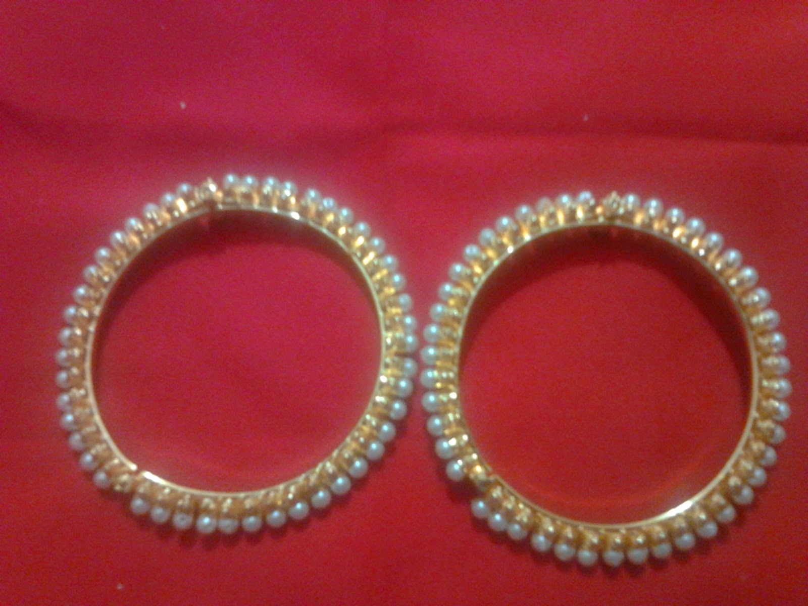 Best Unique Jewelry: Kada Type Moti Bangles Type 1