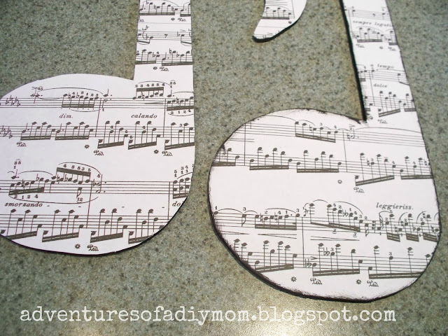 Mod Podge Wooden Music Notes Decor - Adventures of a DIY Mom