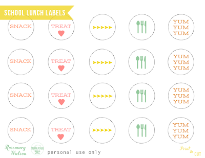 Creative Party Ideas by Cheryl: Free Printable Lunchbox Notes and labels!