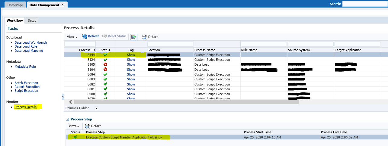 FDMEE: System Maintenance Tasks: Maintain Application Folder | EPM Zones