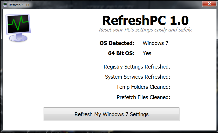 infoFUTIL: RefreshPC - Retorne seu Windows ao Original
