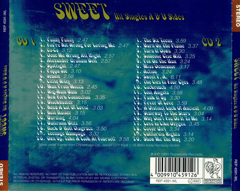 ENTRE MUSICA: THE SWEET - Hit Singles A & B Sides (2 CDs)