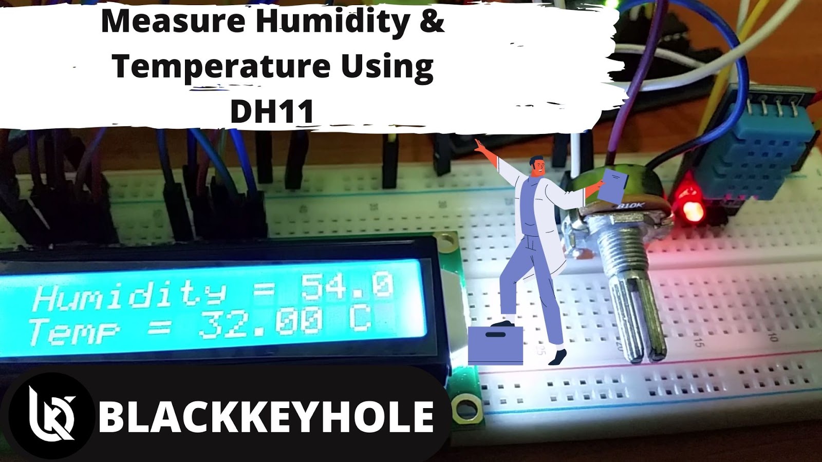 Dh11 Sensor Dispaly Tutorial Black Keyhole