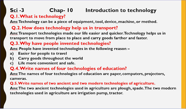 Technology (Grade - 3 - 5)/ Science / Worksheets & Q/A