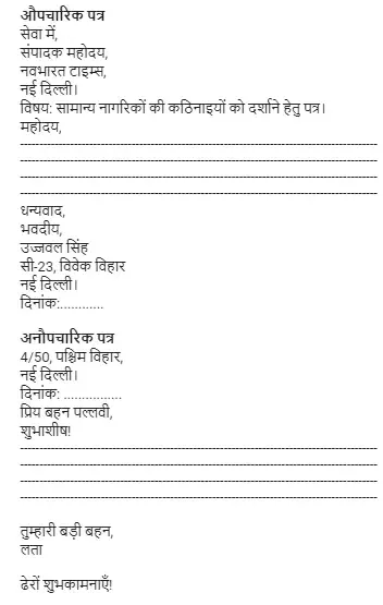 Format Of Formal Letter In Hindi Formal Letters Format Of Formal Letter In Hindi Formal Letters