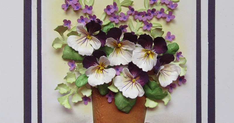 Selma's Stamping Corner and Floral Designs: Purple and White Pansies