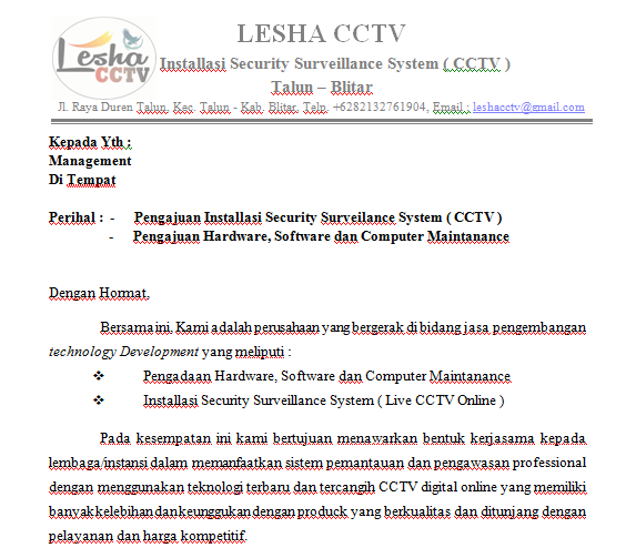 Contoh Proposal Cctv
