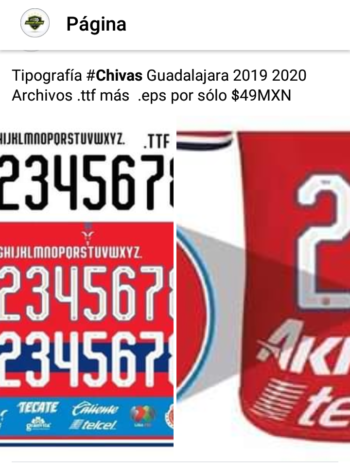 Soccer Design : Tipografía Chivas Guadalajara 2019 2020