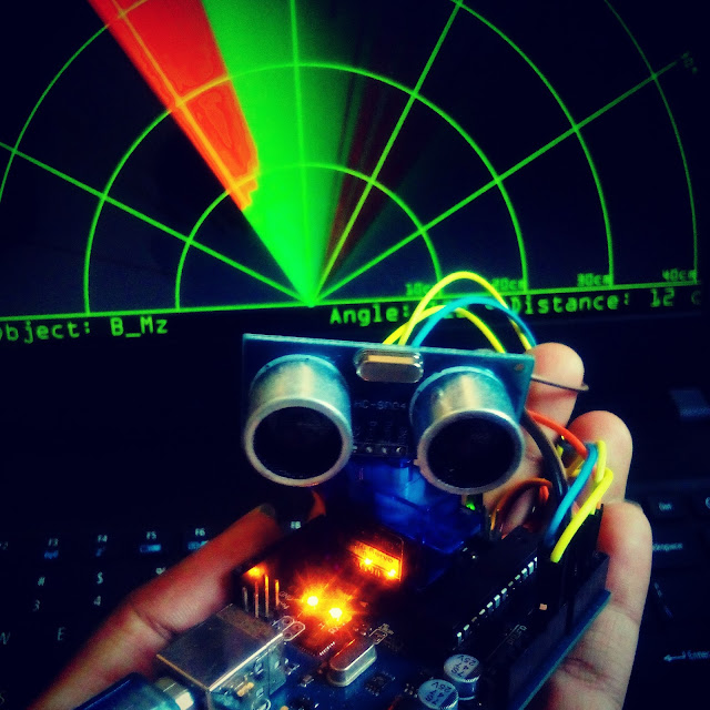 Mini Radar Arduino Menggunakan Ultrasonic by Processing - Dicky B_Mz