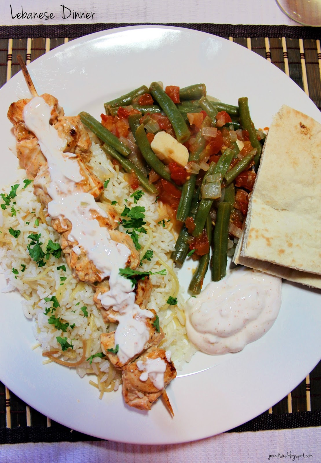 Jo and Sue: Lebanese Dinner (Shish Taouk, Lebanese Rice Pilaf, and ...