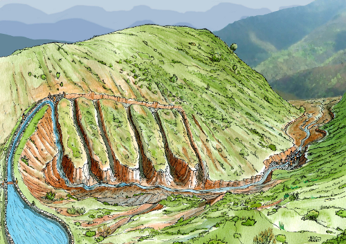 Técnica de explotación minera romana. (Ruina Montium)