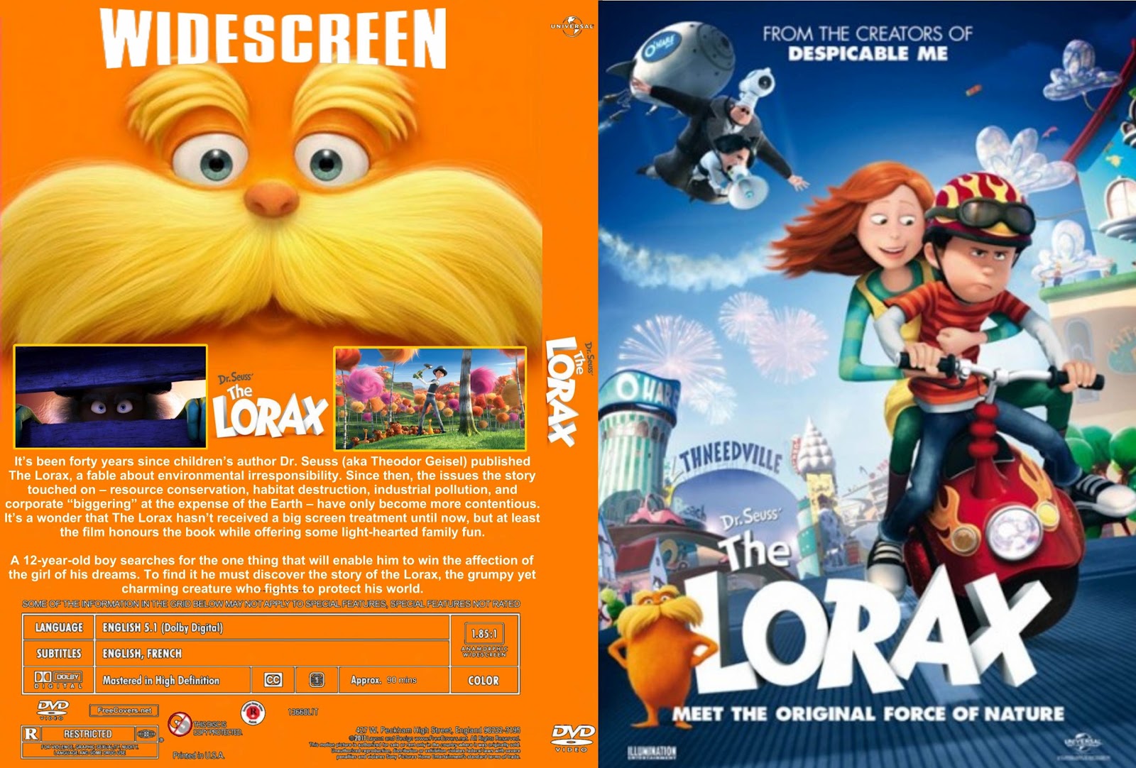The Lorax (2012) DVD ~ Caratulas y Cover DVD