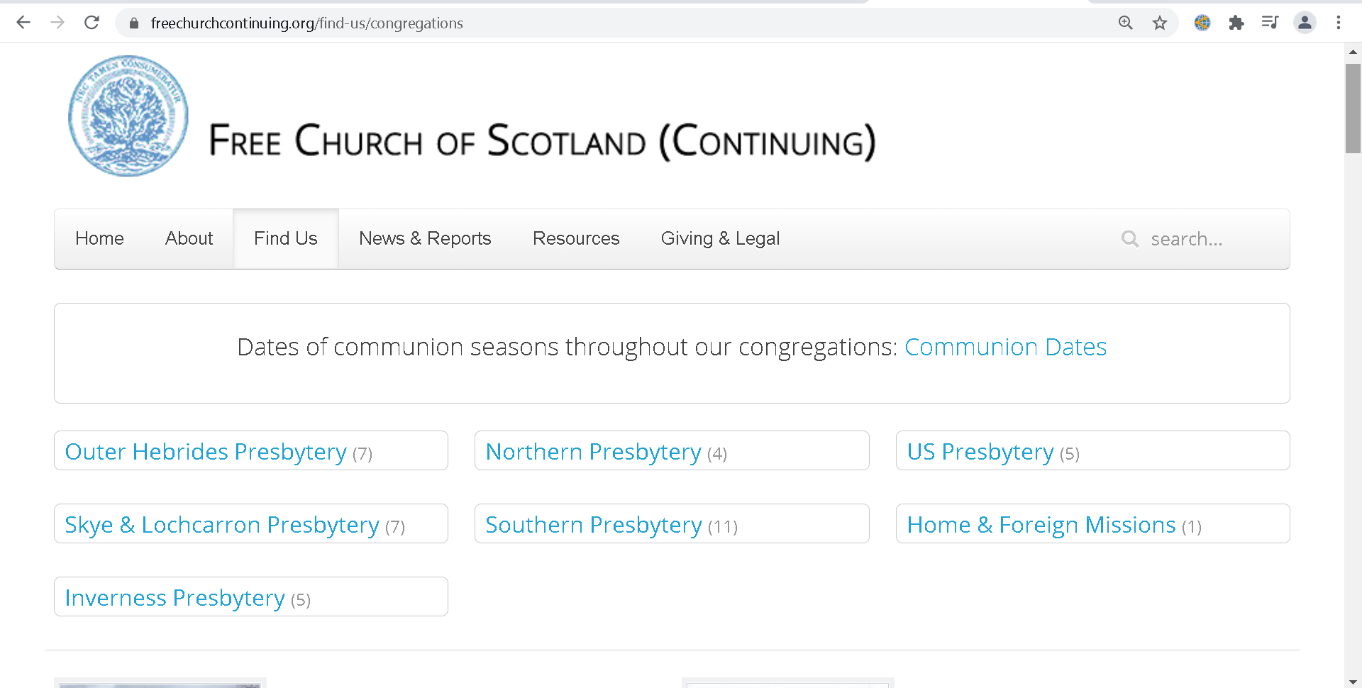 Free Church of Scotland (Continuing) 2021