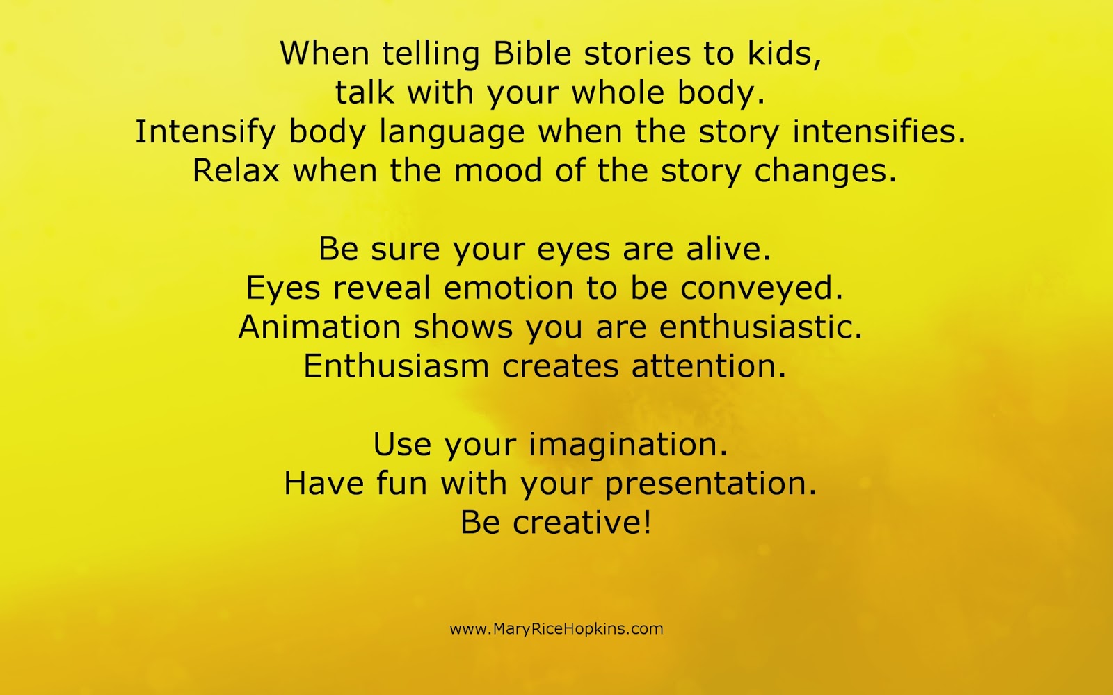 IDEAS UNLIMITED: Bible Story Telling Tips