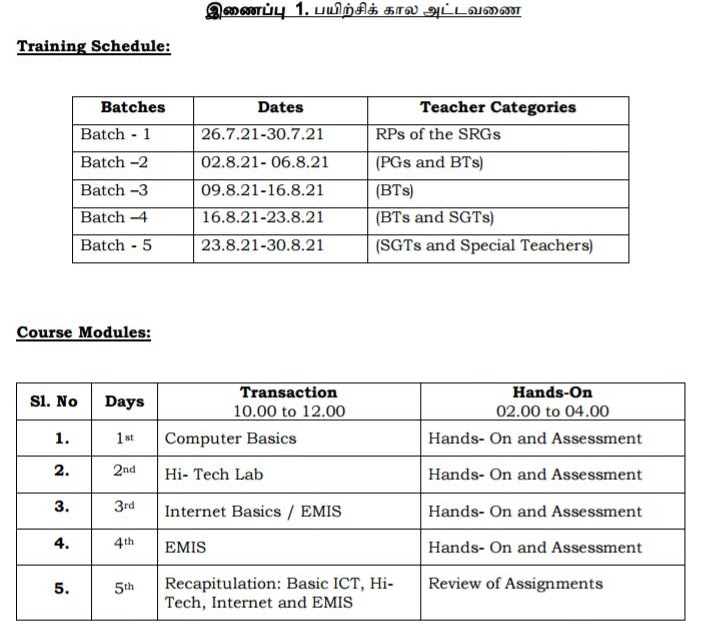 கல்வி அஞ்சல்: Hi Tech Lab - ICT Training Dates for Teachers...