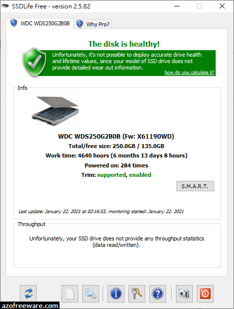 SSD Life Free 2.5.0.82 免安裝中文版 - 免費固態硬碟檢測軟體 - 阿榮福利味 - 免費軟體下載