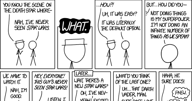 XKCD Isn't Funny: XKCD Isn't Funny - #1769 - Never Seen Star Wars ...