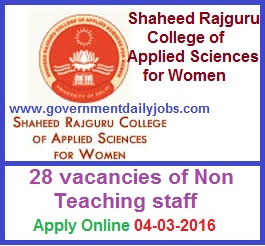 SHAHEED RAJGURU COLLEGE RECRUITMENT 2016 APPLY ONLINE FOR 28 NON ...