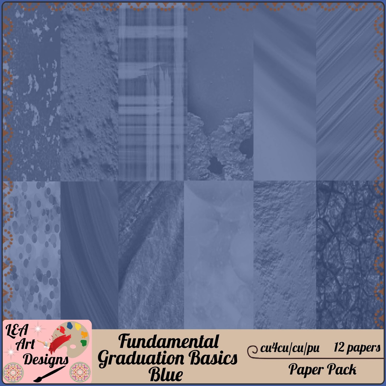 LEA Art Designs: FUNDAMENTAL GRADUATION COLORS - bLUE PAPER PACK