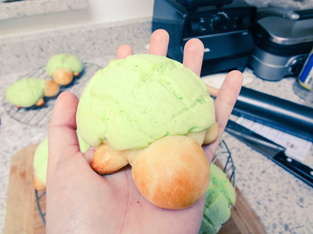 rinrinwonderland: Turtle-Shaped Melon Bread