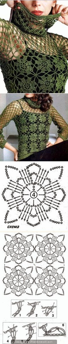 Πλεκτες Ιδεες-Crochet Ideas: Σχεδιο για πλεκτη μπλουζα με βελονακι ...
