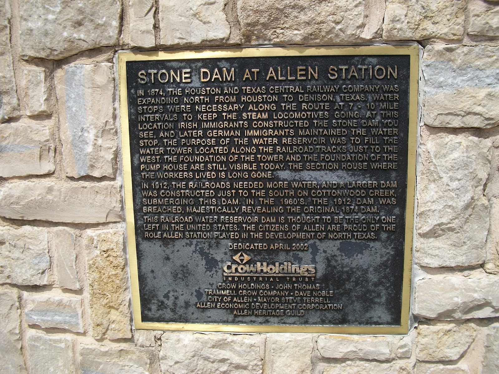 Bois d'arc Branches: Allen Station - Steam Engine Train Water Stop