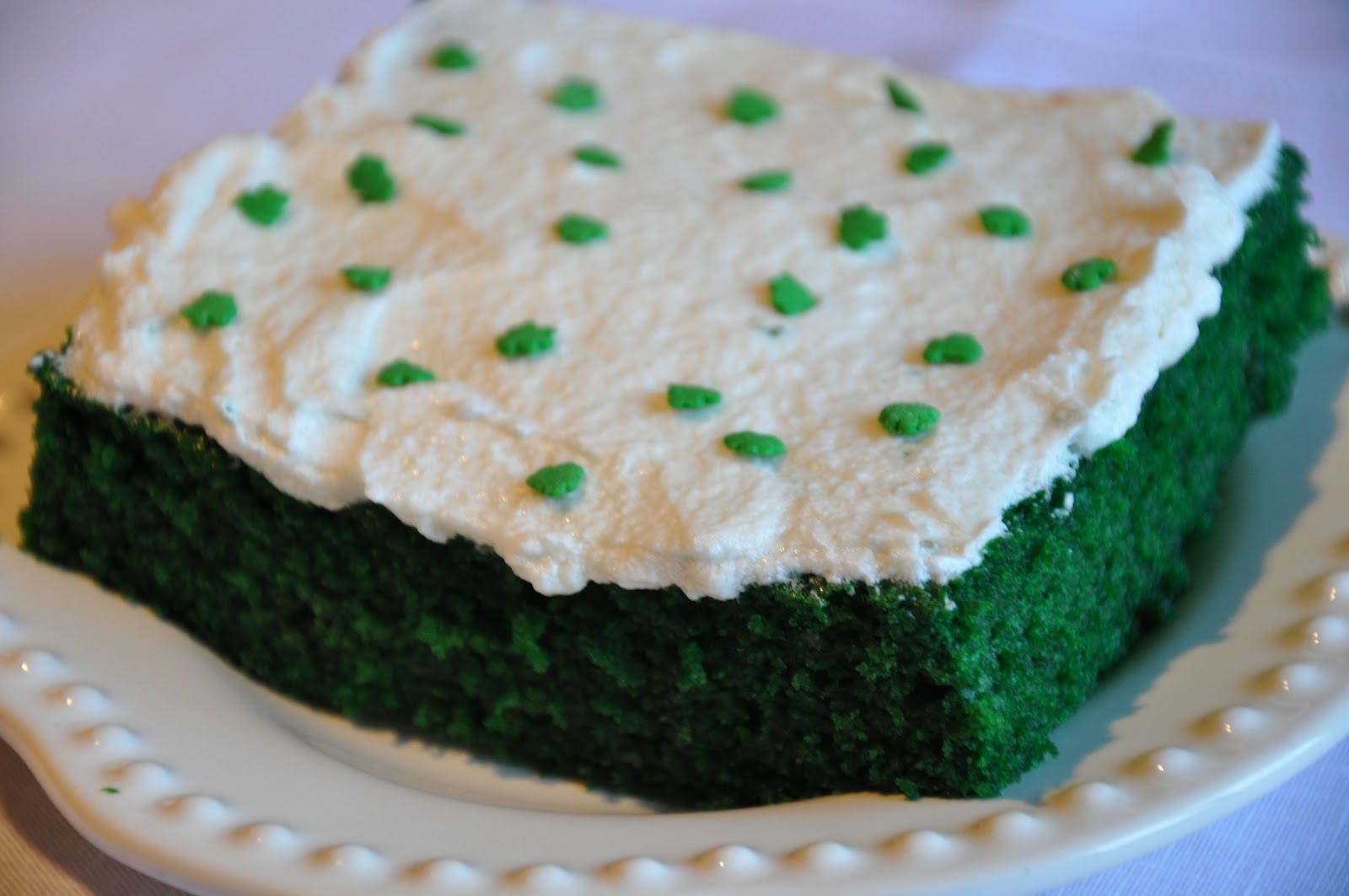 Elizabeth Ann's Recipe Box: Green Velvet Sheet Cake with That's the ...