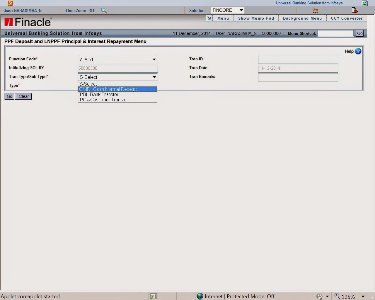 PPF deposit in Finacle - POFINACLEGUIDE