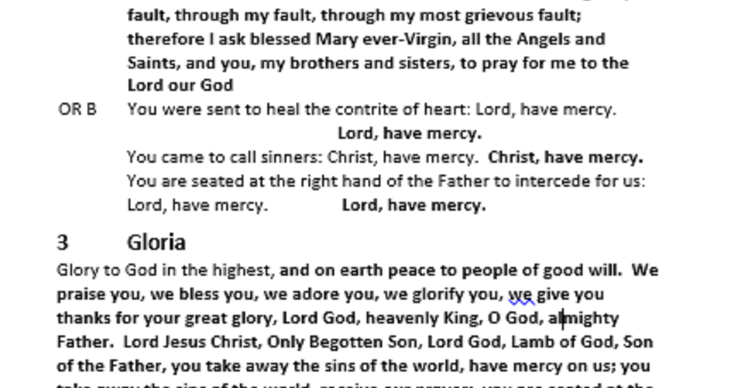 LiturgyTools.net: Catholic Mass prayers and responses - booklet size layout