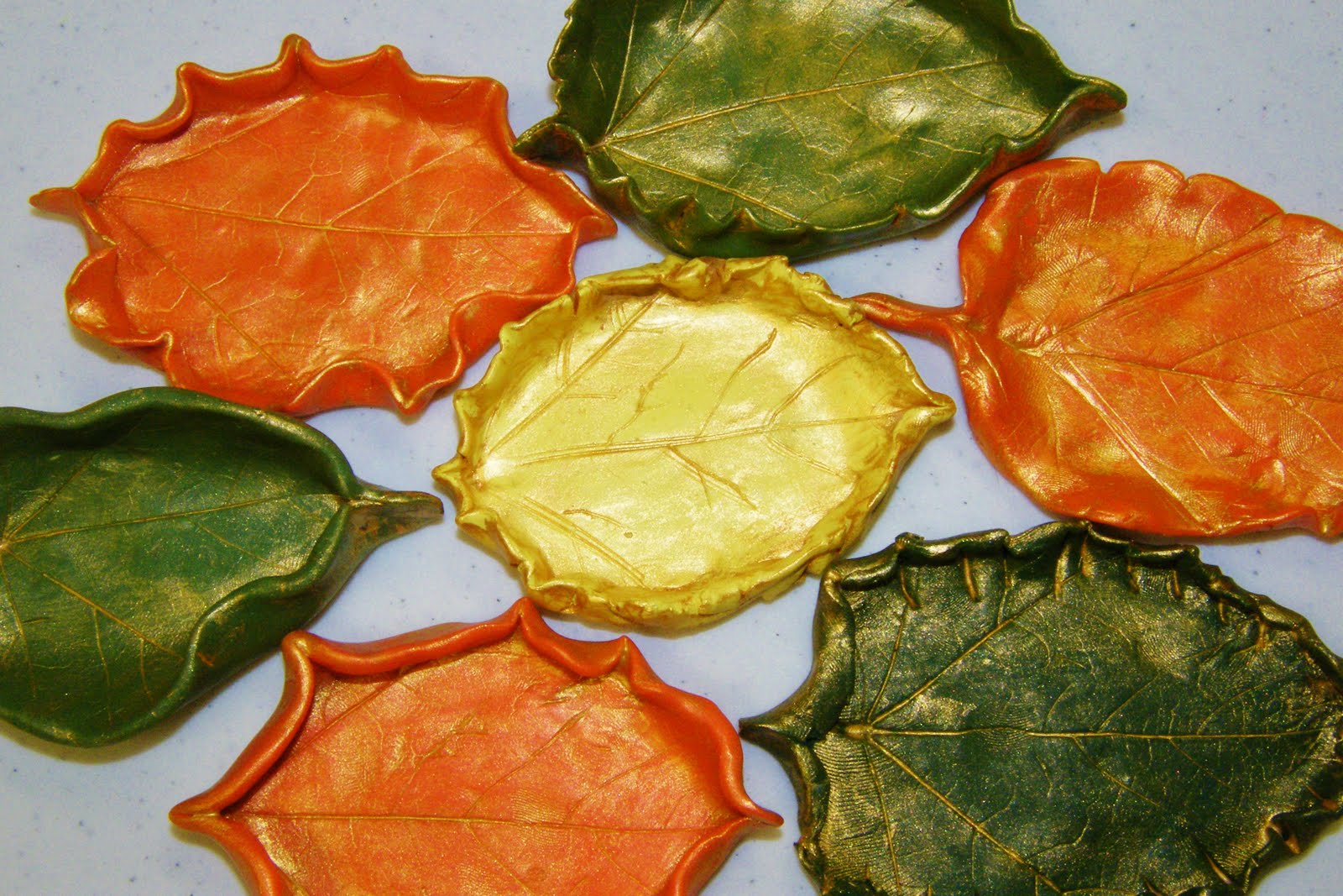 artteajannell: Gilded Clay Leaves