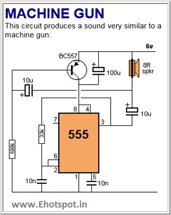 Machine Gun Sound Using 555 IC ~ Electronics Hotspot