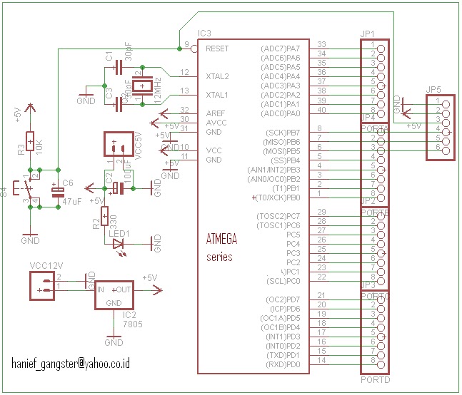 untuk semua: Rangkaian Dasar Sistem Minimum Microcontroller ATMEGA