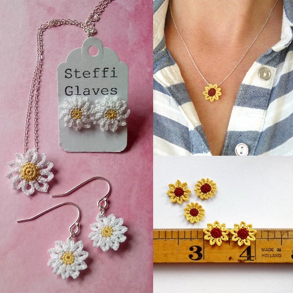 Micro Crochet Jewelry and Tutorials by SteffiGlaves / The Beading Gem