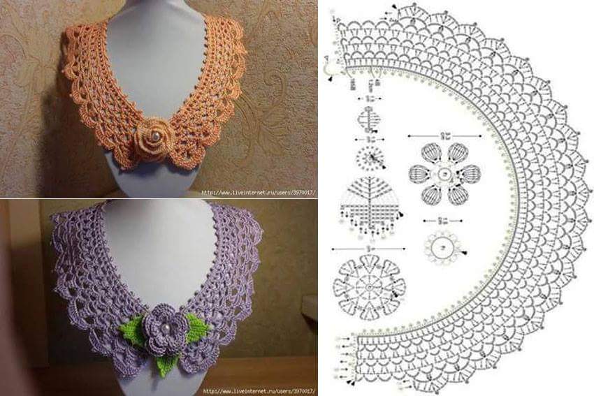 Diseños cuellos a crochet | Patrones crochet