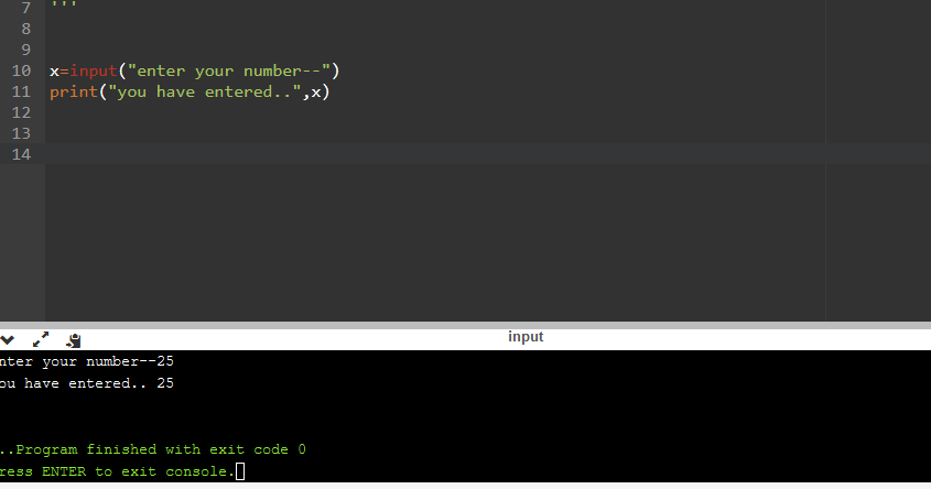 Giving Input And Printing Output In Python ~ Tutorialtpoint Java Tutorial C Tutorial Dbms