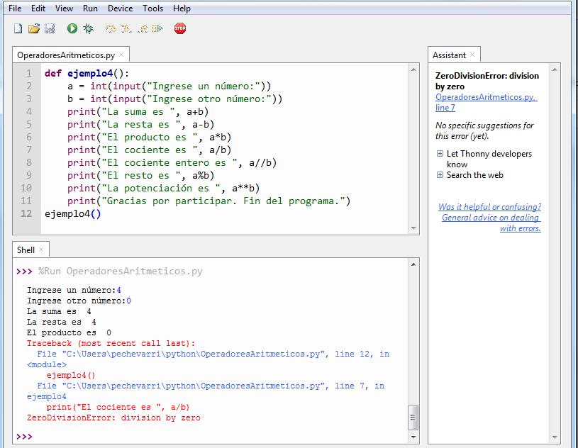 Curso de Python: 1.4 Operadores aritméticos