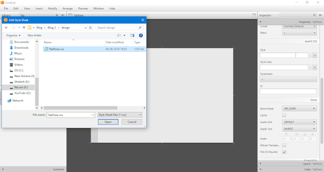 How to write JavaFX CSS for tab pane
