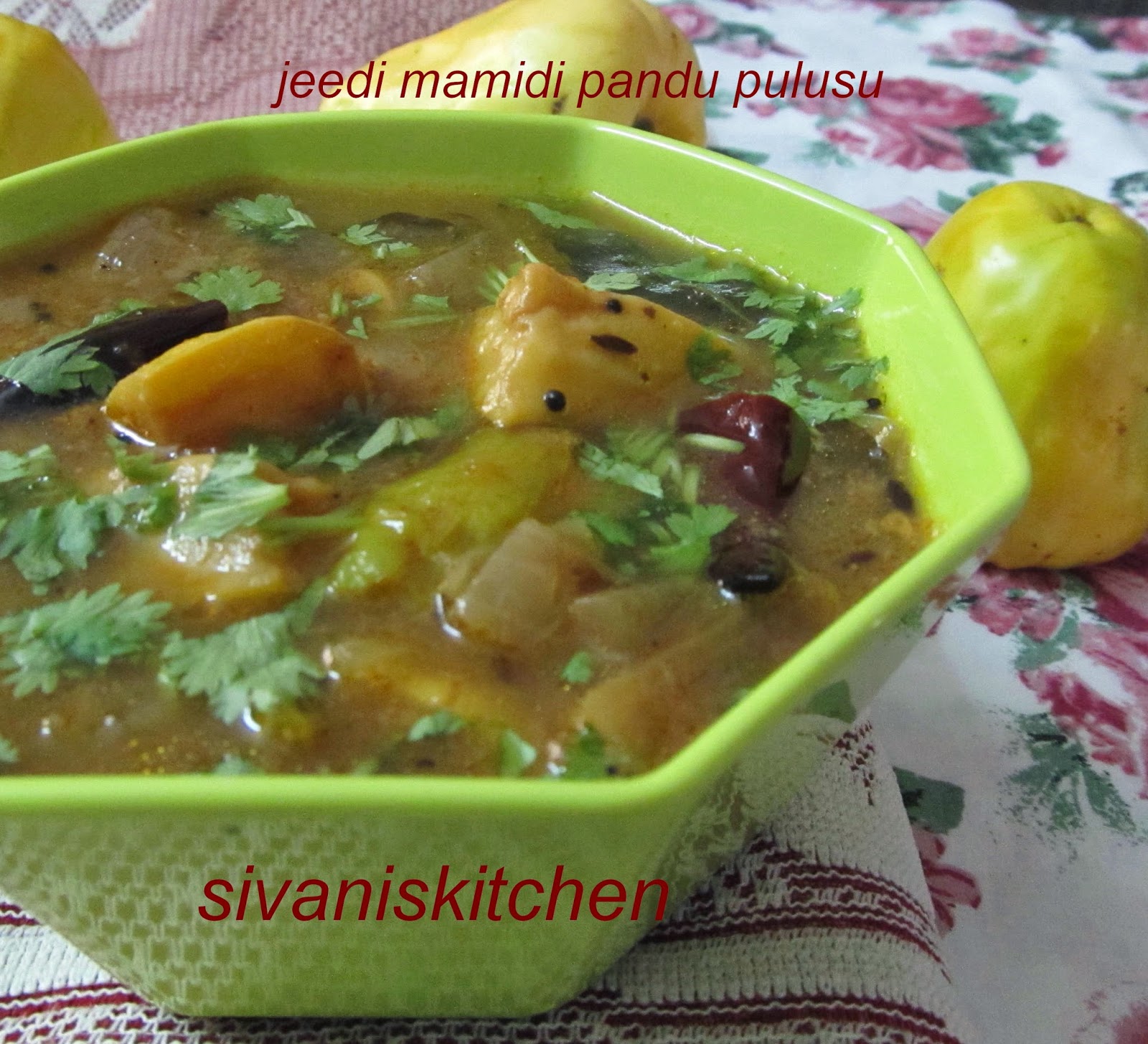 Sivani's Kitchen: Jeedi Mamidi Pandu Pulusu