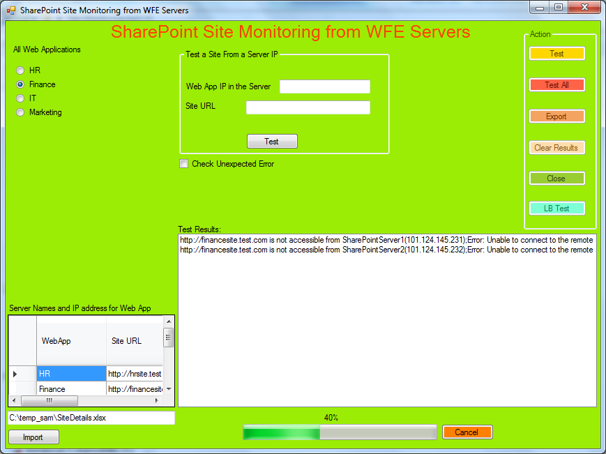 Sam SharePoint Products: SharePoint Site Monitoring Tool