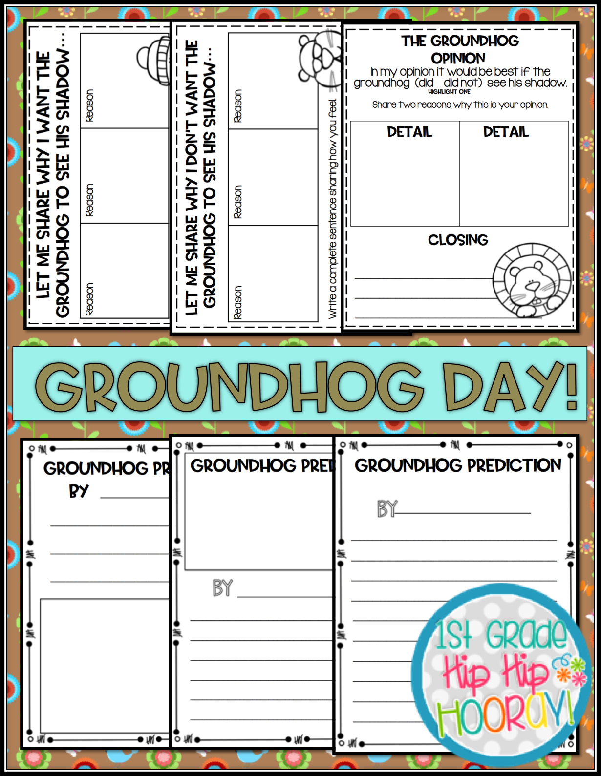 1st Grade Hip Hip Hooray!: Groundhog Day is on the Way