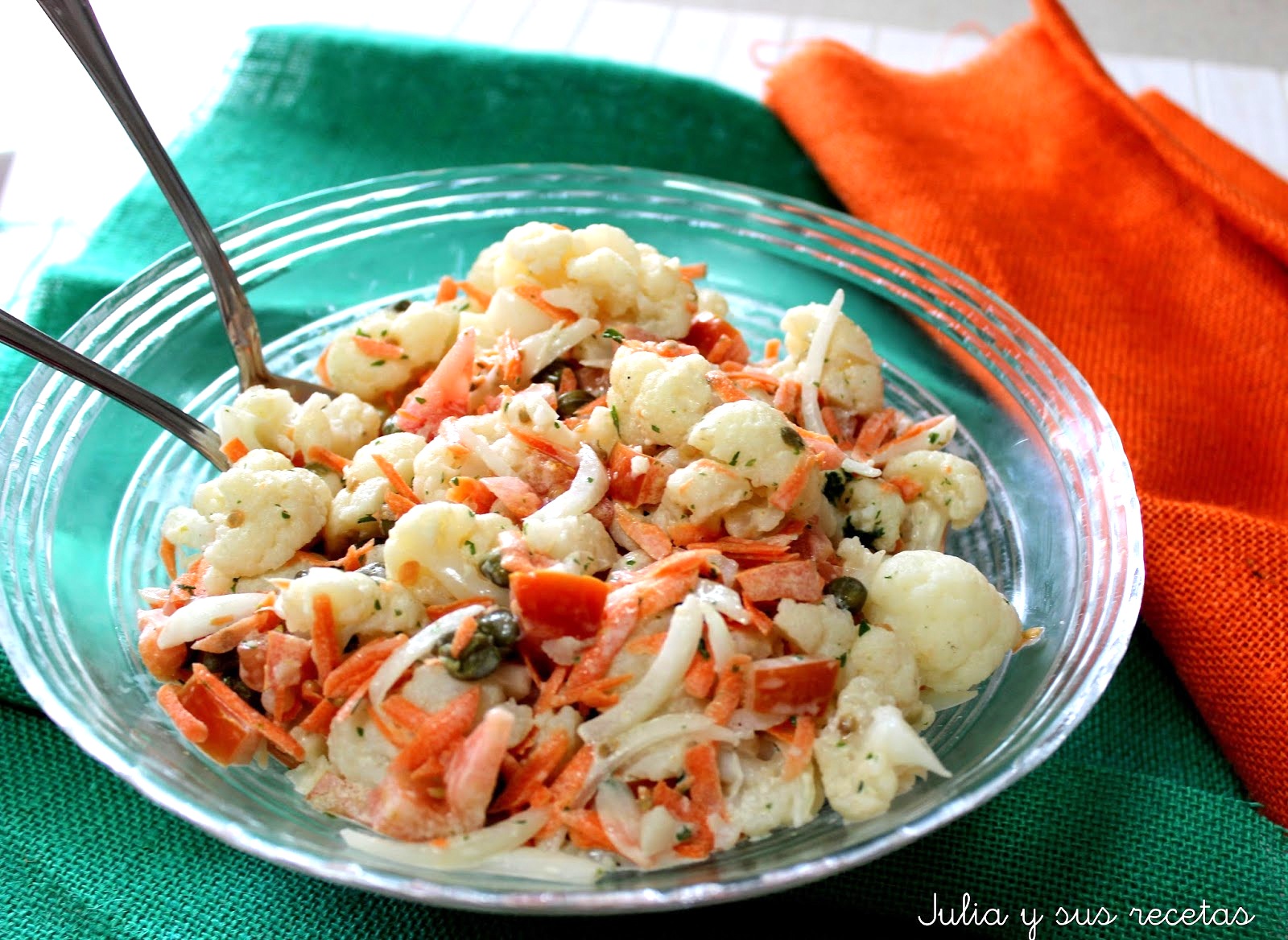 JULIA Y SUS RECETAS: Ensalada de coliflor con salsa de mostaza
