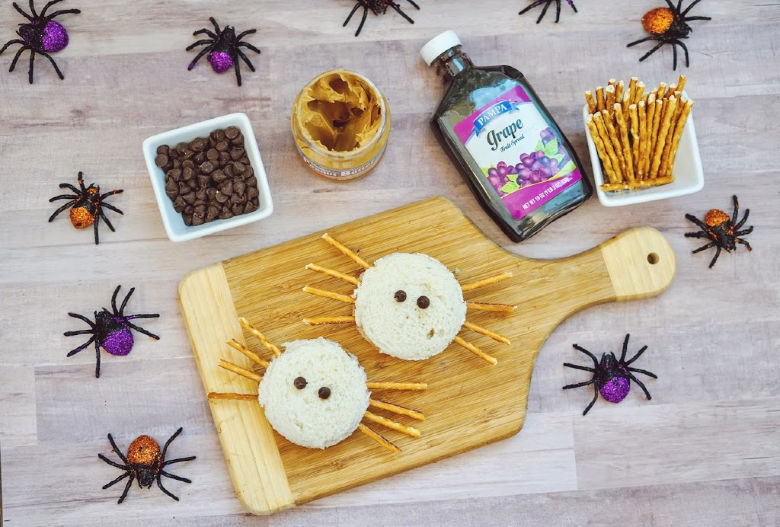 Spider Sandwich - a fun snack idea for kids! - Messy Little Monster