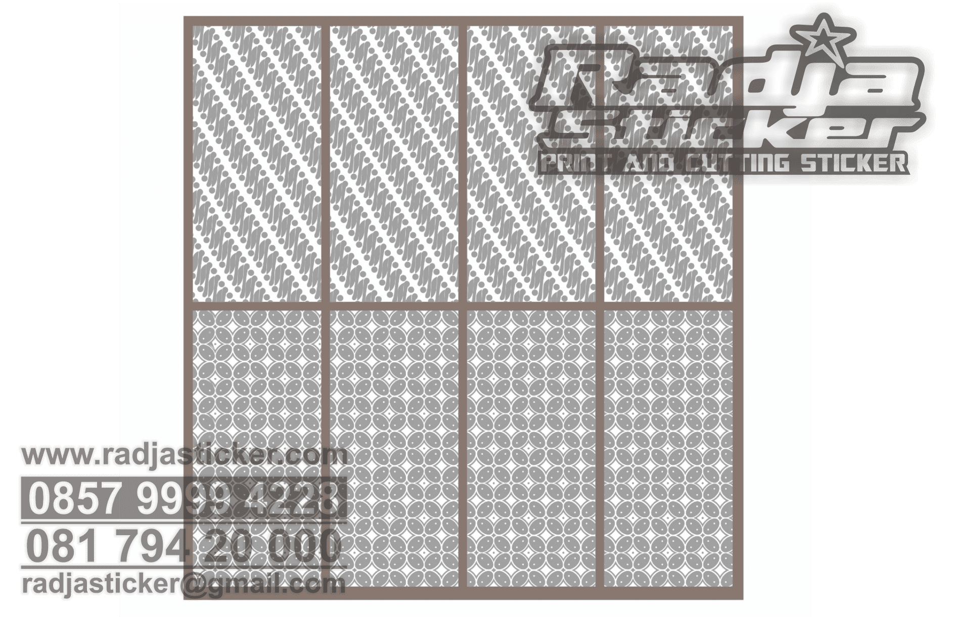 Pasang Stiker Kaca Motif Batik Kawung | Stiker Kaca Motif Batik Parang ...